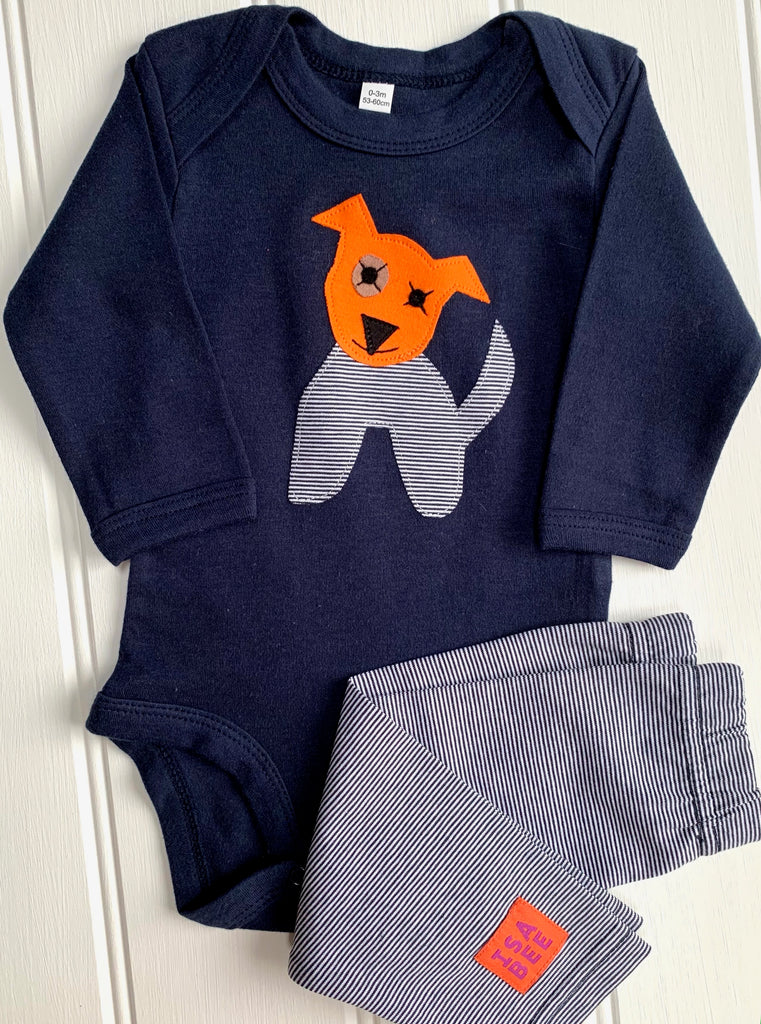 Dog Babygrow - Blue – isabee.co.uk